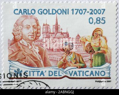 Italian playwright Carlo Goldoni on postage stamp Stock Photo - Alamy