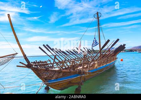 Argo legendary ship copy in port Volos, Greece. Greek mythology ...
