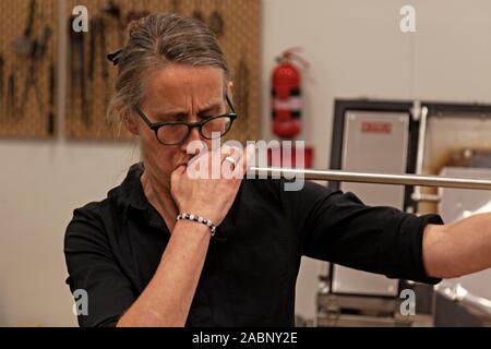 Umea, Norrland Sweden - November 8, 2019: a birds nest made in glass at ...