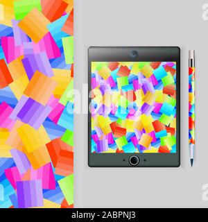 Background design with display project. Bright backdrop for tablet ...