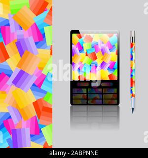 Background design with display project. Bright backdrop for tablet ...