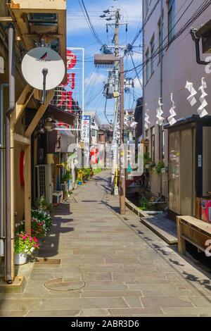 Matsumoto, Japan - October 2, 2019: View of an alley in the historic ...