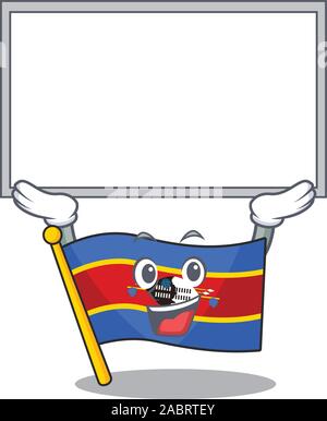 Flag swaziland cute cartoon character Thumbs up with board Stock Vector ...