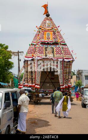temple car (chariot) festival at thiruvarur, tamilnadu, india Stock ...