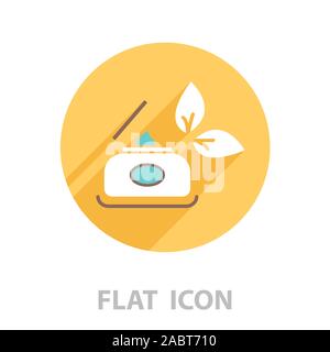 Nail cream jar icon flat vector. Polish care. Spa cosmetic Stock Vector ...