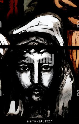 Veil of Veronica stained glass window in Basilica of Saint Sylvester ...