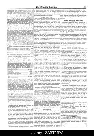 RECENT AMERICAN INVENTIONS., scientific american, 1861-09-28 Stock ...