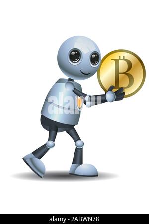 3d rendering golden cute robot or artificial intelligence robot with ...