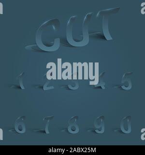 3D cutout blue typeset, vector Stock Vector Image & Art - Alamy