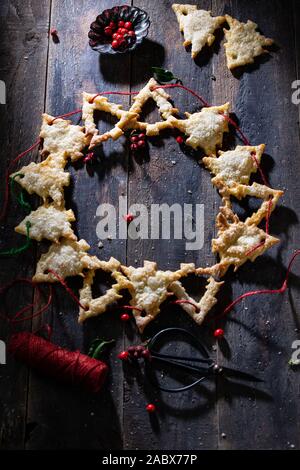 Christmas decoration on wooden table Stock Photo - Alamy
