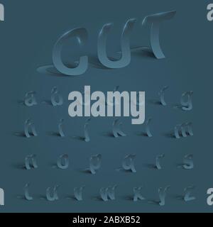 3D cutout blue typeset, vector Stock Vector Image & Art - Alamy