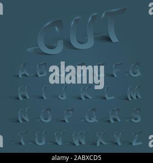 3D cutout blue typeset, vector Stock Vector Image & Art - Alamy
