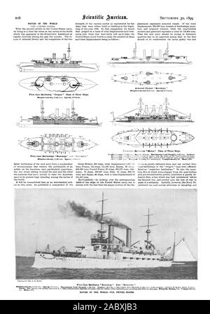 NAVIES OF THE WORLD. First-class Battleship 'Benedetto Brim.' Also ...