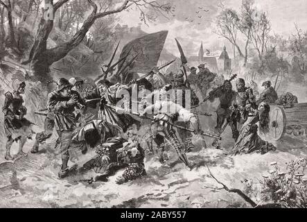 German Peasants' War 1524 / 1525, peasants with flail, woodcut, from ...
