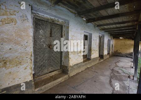 Old mud house veranda of the Birsingha Bhagabati Vidyalaya. Birsingha ...