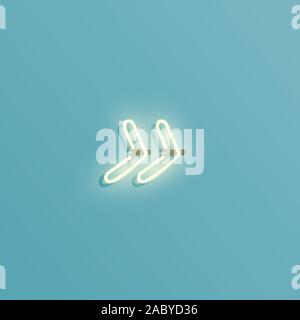 Realistic neon character from a typeset, vector Stock Vector Image ...