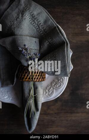Dry lavender flowers on wooden background close up Stock Photo - Alamy
