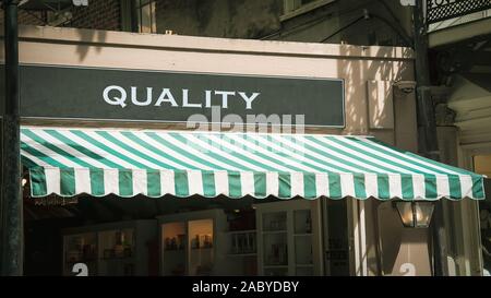 Street Sign the Direction Way to Quality Stock Photo - Alamy