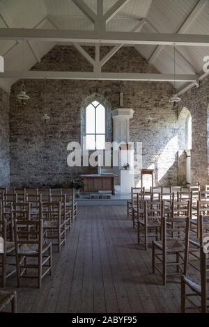 The simple interior of Clachan church Applecross. The church dates from ...