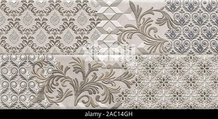 ceramic wall tiles antique decor background texture Stock Photo - Alamy