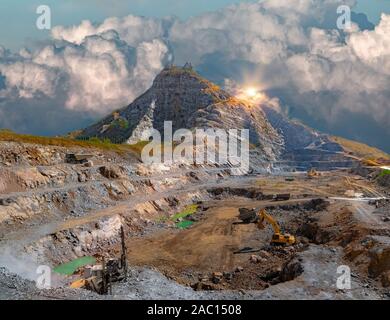 Aerial view of Copper Mine Industry in Sechelt, Sunshine Coast, British ...