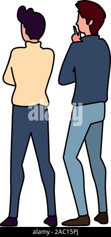 men of back position on white background vector illustration design ...