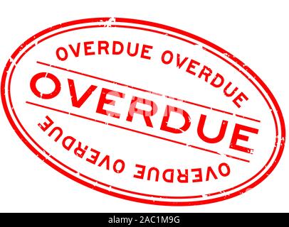 Grunge red overdue word oval rubber seal stamp on white background Stock Vector Image & Art - Alamy