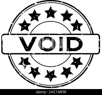 Grunge black void word with star icon round rubber seal stamp on white ...