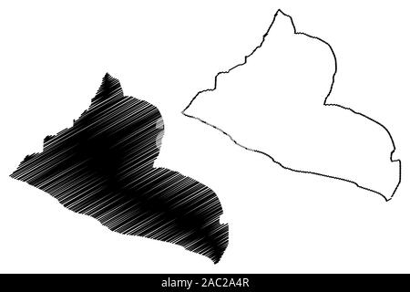Grand Kru county map of Liberia grey illustration silhouette shape ...