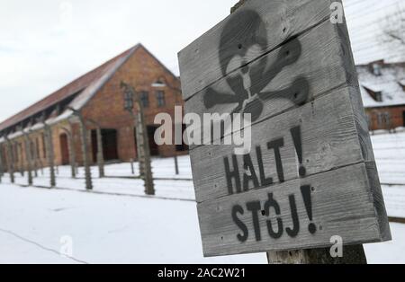The entrance to the former German concentration camp S S Lager Sylt ...