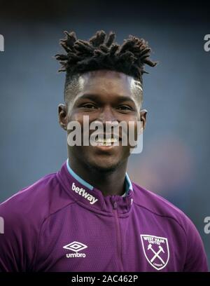 West Ham United goalkeeper Joseph Anang during a training session at ...