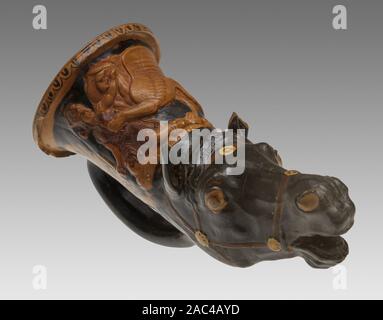 Rhyton vessel in form of horse head. Isolated with clipping path Stock ...