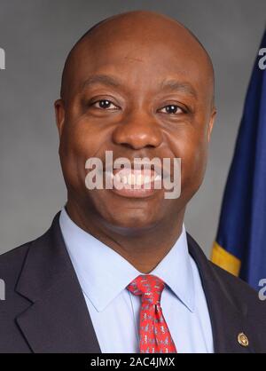 U.S. Senator Tim Scott, a republican from South Carolina listens as ...