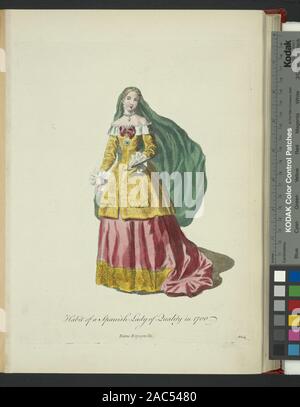 Habit of a Spanish lady of quality. Dame Espagnole Stock Photo - Alamy