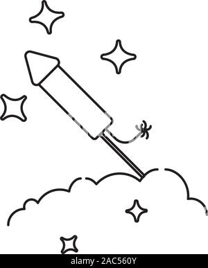 fireworks rockets line style icons vector illustration design Stock ...