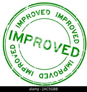 Grunge green improved word rubber seal stamp on white background Stock ...