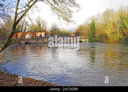 The mill pool and remains of the brick arches of the old Horstead ...