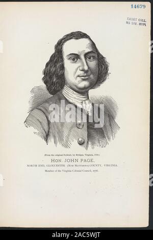 John Page Virginia 1776 Stock Photo - Alamy