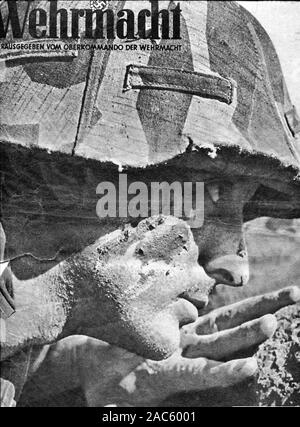 German Nazi soldier on the cover page of Die Wehrmacht newspaper from ...