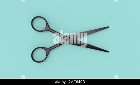 Scissors icon isolated on 3d yellow round button abstract illustration ...