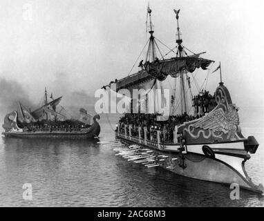 Roman Galleys and Pirate Ship in Sea Battle filmed in Italy for BEN ...