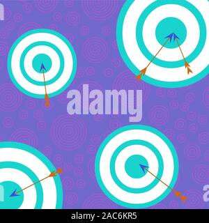 Arrow and round target inside asymmetrical shaped object multicolour ...