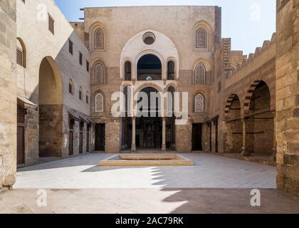 Main Iwan at courtyard of public historic mosque of Sultan Qalawun ...