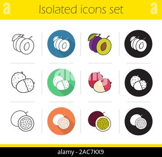 Plum and half color line icon. Pictogram for web page Stock Vector ...