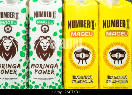 South African drink of fermented maize or pap called Mageu Stock Photo ...