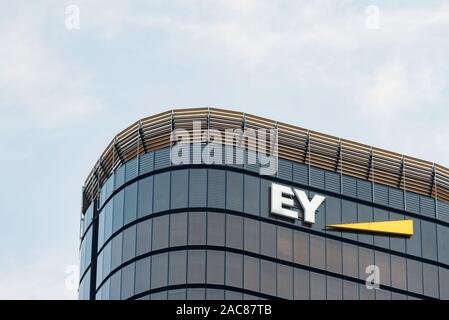 EY logo at the Ernst & Young is a multinational professional services ...