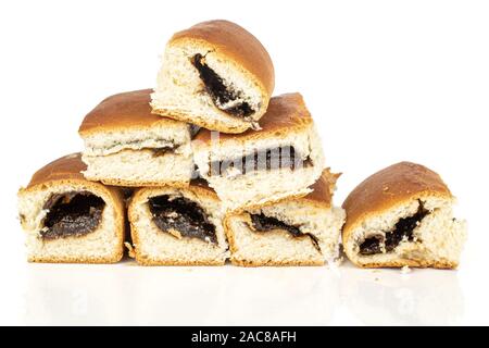 Group of seven whole sweet czech bun isolated on white background Stock ...
