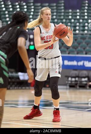 North Carolina State center Elissa Cunane (33) hugs forward Erika ...