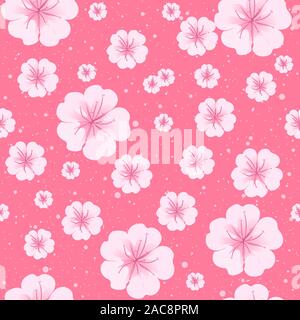 Seamless pattern with sakura flowers. Beautiful decorative plants Stock ...