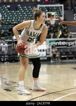 Hawaii forward Amy Atwell during an NCAA basketball game against ...